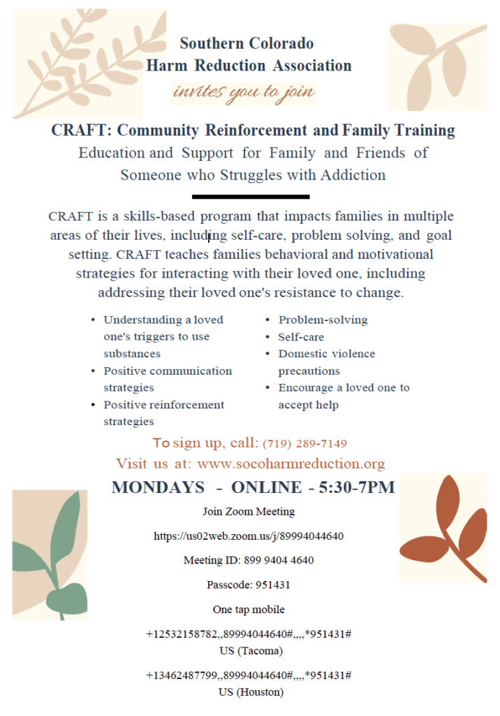 CRAFT – Southern Colorado Harm Reduction Association